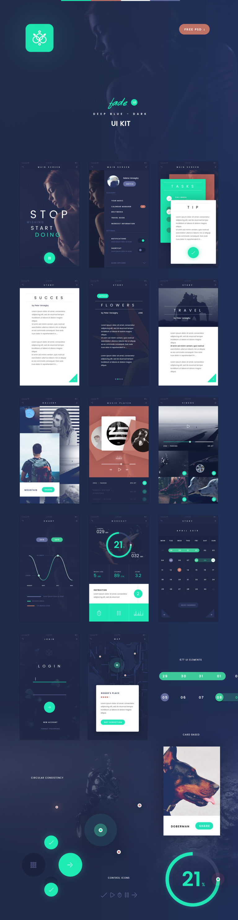 Fade App UI Kit - Graphic Ghost